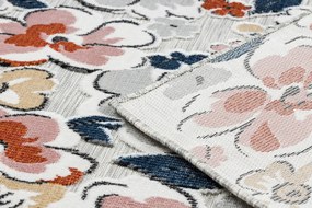 Dywany Łuszczów, Kusový koberec Botanic 65239 flowers grey – na ven i na doma, 157x220, vícebarevná, chodba / předsíň