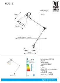 Markslöjd 107738 - Stolní lampa HOUSE 1xE27/40W/230V