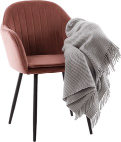 Designové křeslo, růžovohnědou Velvet látka, ZIRKON