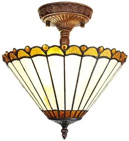Stropní lampa Tiffany RUSTIC FLOWER Clayre &amp; Eef 5LL-6281
