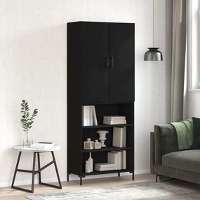 vidaXL Skříň highboard 69,5 x 34 x 180 cm kompozitní dřevo [3196070] Barva: Černá