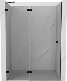 Mexen, Mexen Lunar levé výklopné sprchové dveře 135 cm, transparentní, černé - 834-135-000-70-00-L