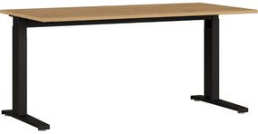 OnaDnes -20% Dubový kancelářský stůl GEMA Leanor 160 x 80 cm s černou podnoží