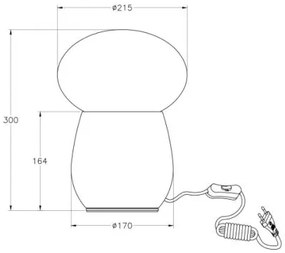 Fabas 3752-30-101 Freddy, černá stolní lampička s vypínačem, 1x40W E27, výška 30cm