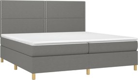 Box spring postel s matrací tmavě šedá 200x200 cm textil 3142282