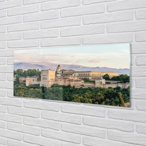 akrylový obraz Španělsko Castle horský les 120x60 cm