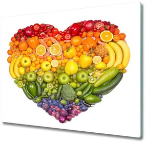 Skleněná krájecí deska Zeleninové srdce 60x52 cm