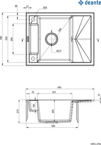 Deante Dřez Magnetic s odkapávačem, granit  - ZRM N11A černý