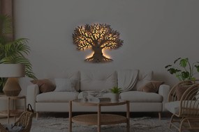 Li-Go "Olivovník" světelný strom s baterií 80x68cm provedení: dub světlý, varianta: ovládání na obraze (bez dálkového ovladače)