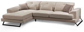 Designová rohová sedačka Heimana 308 cm ecru - levá