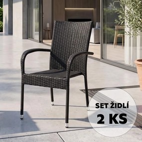 Zahradní ratanové křeslo PARIS - set 2 ks