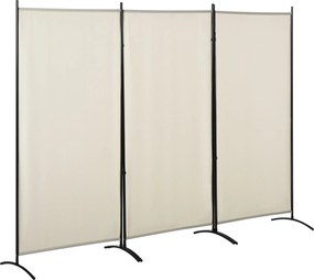 HOMCOM 3-panelový paravan 253x50x182 cm skládací paravan s 6 kovovými nohami, ochranný paravan pro kancelář a ložnici, béžový