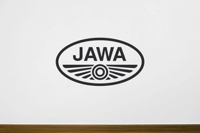 Lepy.cz Samolepka na zeď Jawa - Logo Velikost (šířka x výška): 50x27cm, Barevná varianta: Bílá