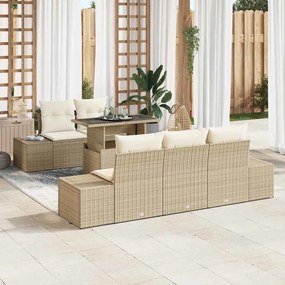 Set pohovek 6 ks Béžová a krémová polyratan 3349097