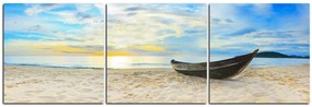 Obraz na plátně - Člun na pláži - panoráma 551B (120x40 cm)