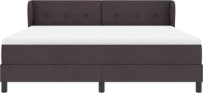 Postel s boxspringem s čelo Tmavě hnědá 180 x 200 cm textil 3340041