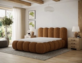 Postel Oloroso 180x200 s kovovým roštem a úložným prostorem, hnědý ženyl
