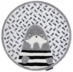 Kusový koberec Mrož šedý kruh 140cm