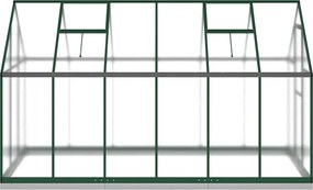 Skleník s podkladovým rámem zelený 334 x 169 x 202 cm hliník 3266330