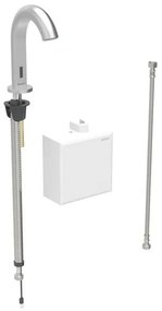 Geberit Piave - Elektronický umyvadlový ventil, pro studenou vodu, napájení z generátoru, easy to clean, Bluetooth, kartáčovaná nerez 116.165.SN.1