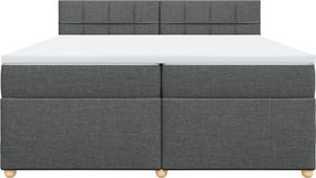 Box spring postel s matrací tmavě šedá 200x200 cm textil 3289088