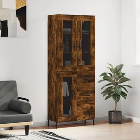 Skříň highboard kouřový dub 69,5 x 34 x 180 cm kompozitní dřevo - Default Title