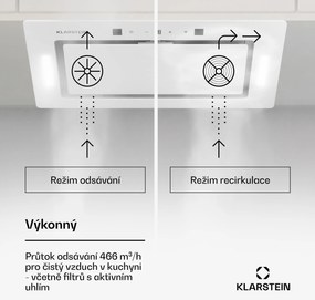 Klarstein Hektor Eco, digestoř, 60 cm, 466 m³/h, dotykové ovládání, sklo
