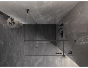 Mexen Lunar T, výklopný sprchový kout pravý 110 x 110 cm, 8mm čiré sklo, profil grafit broušený, 834T-110-110-66-00-P