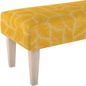 Dlouhá lavička 100x40cm barva žlutá látka pletený vzor, vzorované