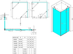 Polysan Polysan, GLOBE BLACK obdélníková sprchová zástěna 1100x1000mm, čiré sklo, pravé, GB1011-3415RB
