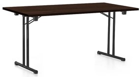 Skládací stůl 160 x 80 cm, černá podnož, wenge