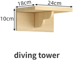 Designový a velmi kvalitní nástěnný nábytek pro kočky z masivu Varianta: diving Tower 2