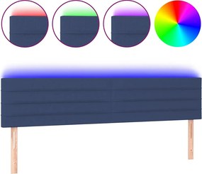 Čelo postele s LED modré 180x5x78/88 cm textil 3121772