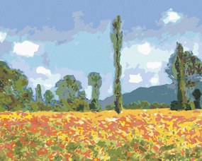 zuty zuty - malování podle čísel - makové pole v giverny (claude monet), 40x50 cm, plátno