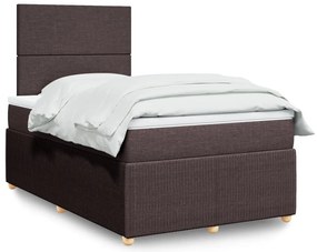 Box spring postel s matrací tmavě hnědá 120x190 cm textil