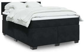 Box spring postel s matrací černá 140 x 190 cm samet 3286302
