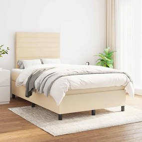 Box spring postel s matrací krémová 120x190 cm textil 3269893