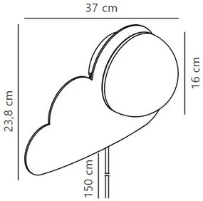 Nordlux 2312971001 Skyku, bílá nástěnná lampa obláček s vypínačem 1xE14, šířka 37cm