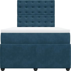Box spring postel s matrací tmavě modrá 120 x 200 cm samet 3292326
