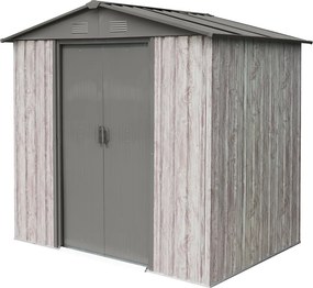 Zahradní domek BestBerg ZDB-2SD / 2,5 m² / 194 x 131 x 184 cm / dekor bílé dřevo/šedá
