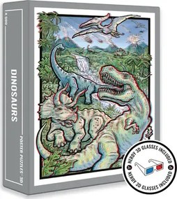 CLOUDBERRIES Puzzle Dinosaurs 3D / 500 dílků / s 3D brýlemi
