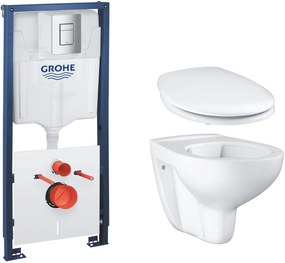 Set podomítkový WC modul s tlačítkem a těsněním Grohe Solido 39930000, záchodová mísa Grohe Bau Ceramic 39427000, 39492000