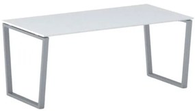 Kancelářský stůl PRIMO IMPRESS, šedostříbrná podnož, 1800 x 900 mm, bílá
