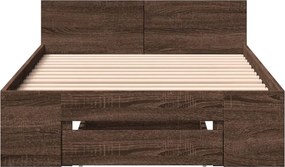 Rám postele se zásuvkou hnědý dub 75 x 190 cm kompozitní dřevo 3280810