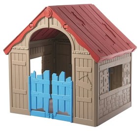 Dětská domek KETER FOLDABLE PLAY House béžová/červená/modrá