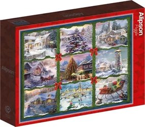 ALIPSON Čtvercové puzzle Vánoční devítičtverec / 1000 dílků / 63,5 x 6