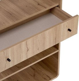 Knihovna v dekoru dubu ve světle přírodní barvě 78x153x34 cm Senza – Nordure