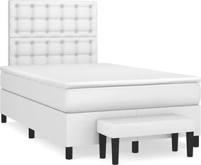 Box spring postel s matrací bílá 120x190 cm umělá kůže 3270452