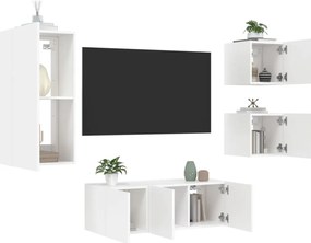 vidaXL 5dílná obývací stěna s LED kompozitní dřevo [3216829] Barva: Betonová šedá