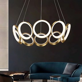 Toolight Toolight, LED závěsné svítidlo 80cm, 70W, 4000K, 3269lm, APP1800-CP, zlatá matná, OSW-09667